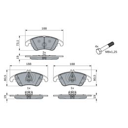 Bosch Bremsbelagsatz, Scheibenbremse 0986494263 f&uuml;r Mercedes