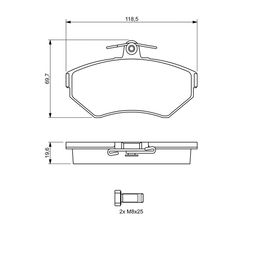 Bosch Bremsbelagsatz, Scheibenbremse 0986494021 f&uuml;r Audi VW
