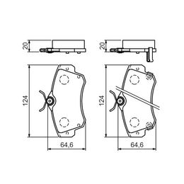 Bosch Bremsbelagsatz, Scheibenbremse 0986494029 f&uuml;r Chrysler DODGE