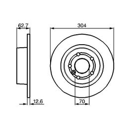 Bosch Bremsscheibe 0986478497 voll 304mm 13mm f&uuml;r LAND ROVER