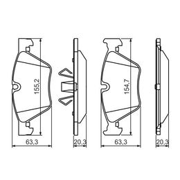 Bosch Bremsbelagsatz, Scheibenbremse 0986494117 f&uuml;r BMW