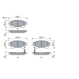 Bosch Bremsbelagsatz, Scheibenbremse 0986494187 f&uuml;r TOYOTA LEXUS