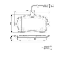 Bosch Bremsbelagsatz, Scheibenbremse 0986494097 f&uuml;r Peugeot