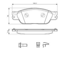 Bosch Bremsbelagsatz, Scheibenbremse 0986494141 f&uuml;r JAGUAR LINCOLN