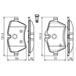 Bosch Bremsbelagsatz, Scheibenbremse 0986494168 f&uuml;r MINI
