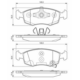 Bosch Bremsbelagsatz, Scheibenbremse 0986494537 f&uuml;r LANCIA Chrysler