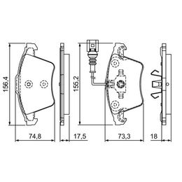 Bosch Bremsbelagsatz, Scheibenbremse 0986494203 f&uuml;r VW