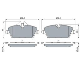 Bosch Bremsbelagsatz, Scheibenbremse 0986494120 f&uuml;r BMW MINI
