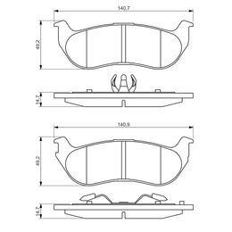 Bosch Bremsbelagsatz, Scheibenbremse 0986494419 f&uuml;r JEEP Chrysler