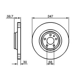 Bosch Bremsscheibe 0986479260 bel&uuml;ftet 347mm 30mm f&uuml;r VW Audi