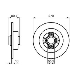Bosch Bremsscheibe 0986479196 voll 270mm 10mm f&uuml;r RENAULT