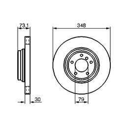 Bosch Bremsscheibe 0986479265 bel&uuml;ftet 348mm 30mm f&uuml;r BMW