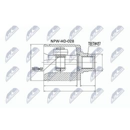 NTY Gelenksatz, Antriebswelle npwhd028 radseitig