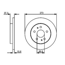 Bosch Bremsscheibe 0986479432 voll 273mm 16mm f&uuml;r DAIHATSU PERODUA TOYOTA