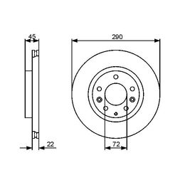 Bosch Bremsscheibe 0986479474 bel&uuml;ftet 290mm 22mm f&uuml;r MAZDA