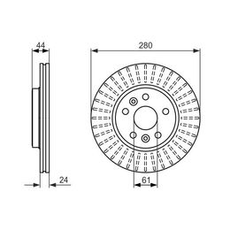 Bosch Bremsscheibe 0986479611 bel&uuml;ftet 280mm 24mm f&uuml;r RENAULT