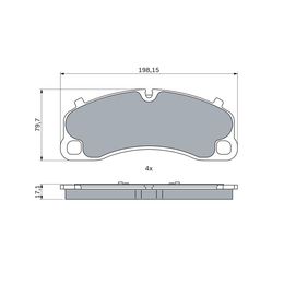 Bosch Bremsbelagsatz, Scheibenbremse 0986424925 f&uuml;r Porsche