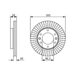 Bosch Bremsscheibe 0986479693 bel&uuml;ftet 300mm 28mm f&uuml;r KIA