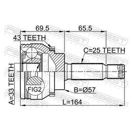 FEBEST Gelenksatz, Antriebswelle 0410dj24a43 Vorderachse f&uuml;r MITSUBISHI