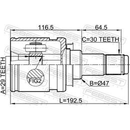 FEBEST Gelenksatz, Antriebswelle 0111kun26 Vorderachse f&uuml;r TOYOTA