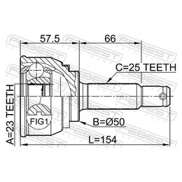 FEBEST Gelenksatz, Antriebswelle 0410011 Vorderachse f&uuml;r MITSUBISHI HYUNDAI