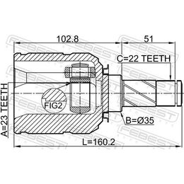 FEBEST Gelenksatz, Antriebswelle 1811z18at Vorderachse f&uuml;r GM Opel