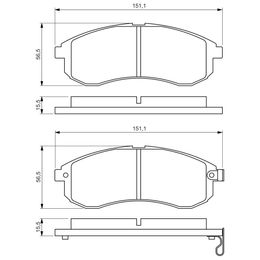 Bosch Bremsbelagsatz, Scheibenbremse 0986494362 f&uuml;r MITSUBISHI