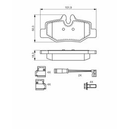 Bosch Bremsbelagsatz, Scheibenbremse 0986494603 f&uuml;r Mercedes