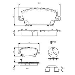 Bosch Bremsbelagsatz, Scheibenbremse 0986494611 f&uuml;r HONDA