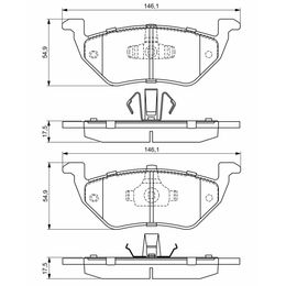 Bosch Bremsbelagsatz, Scheibenbremse 0986494683 f&uuml;r Ford MAZDA MITSUBISHI HAIMA (FAW)