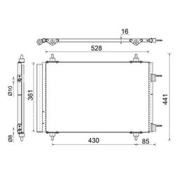 Mahle Kondensator, Klimaanlage ac554000s f&uuml;r Peugeot