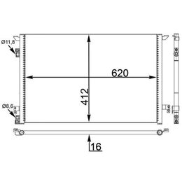 Mahle Kondensator, Klimaanlage ac411000s f&uuml;r Vaughall GM Opel Fiat