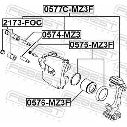 FEBEST Bremssattelhaltersatz 0577cmz3f Vorderachse f&uuml;r Ford Volvo MAZDA