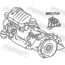 FEBEST Lagerung, Motor bzm117lh links f&uuml;r Mercedes