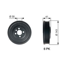 GATES Riemenscheibe, Kurbelwelle DriveAlign&reg; tvd1001 f&uuml;r Ford VW Audi CUPRA JEEP MITSUBISHI