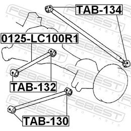 FEBEST Lenker, Radaufh&auml;ngung 0125lc100r1 Hinterachse unten f&uuml;r TOYOTA