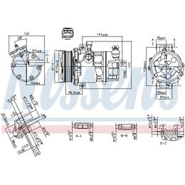 NISSENS Kompressor, Klimaanlage 890074 f&uuml;r LANCIA Fiat