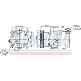 NISSENS Kompressor, Klimaanlage 89106 f&uuml;r Vaughall CHEVROLET