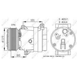 NRF Kompressor, Klimaanlage EASY FIT 32481 f&uuml;r Vaughall Opel NISSAN RENAULT