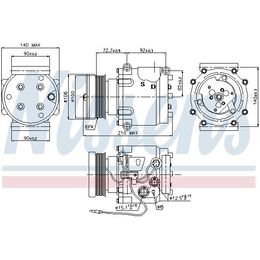 NISSENS Kompressor, Klimaanlage 89066 f&uuml;r SAAB