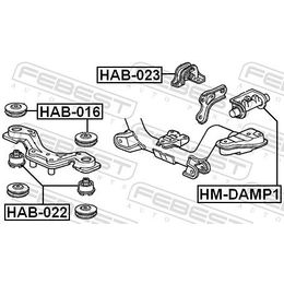 FEBEST Lagerung, Differential hmdamp1 Hinterachse links f&uuml;r HONDA