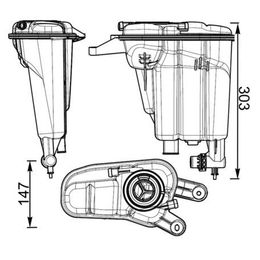 Mahle Ausgleichsbeh&auml;lter, K&uuml;hlmittel crt95000s f&uuml;r VW CUPRA Audi