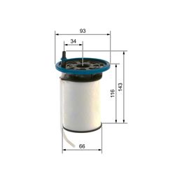 Bosch Kraftstofffilter f026402212 Filtereinsatz 145,8mm f&uuml;r Opel Fiat LANCIA JEEP Vaughall MASERATI Peugeot Chrysler
