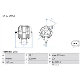 Bosch Generator 0986049950 f&uuml;r Iveco Peugeot