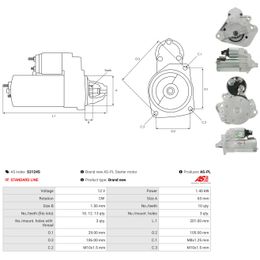 AS-PL Starter s3124s f&uuml;r Mercedes MITSUBISHI NISSAN RENAULT