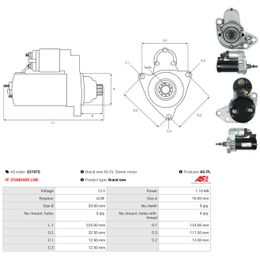AS-PL Starter s3197s f&uuml;r VW Ford ROVER
