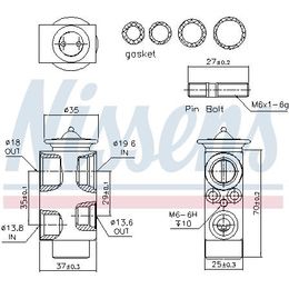 NISSENS Expansionsventil, Klimaanlage 999311 f&uuml;r Volvo LAND ROVER