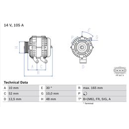 Bosch Generator 0986080440 f&uuml;r Ford