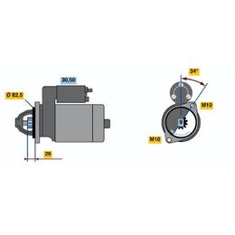 Bosch Starter 0986018850 f&uuml;r Mercedes STEYR