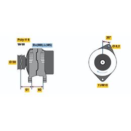 Bosch Generator 0986049061 f&uuml;r Fiat Peugeot
